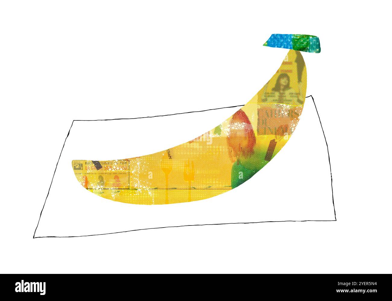 Yellow collage of bananas Stock Photo - Alamy