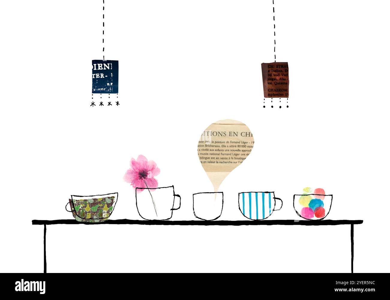 Line of soup cups Stock Photo - Alamy