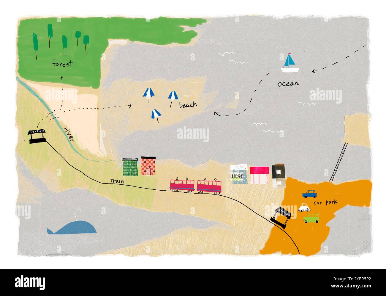 Map of the sea Cut Out Stock Images & Pictures - Alamy