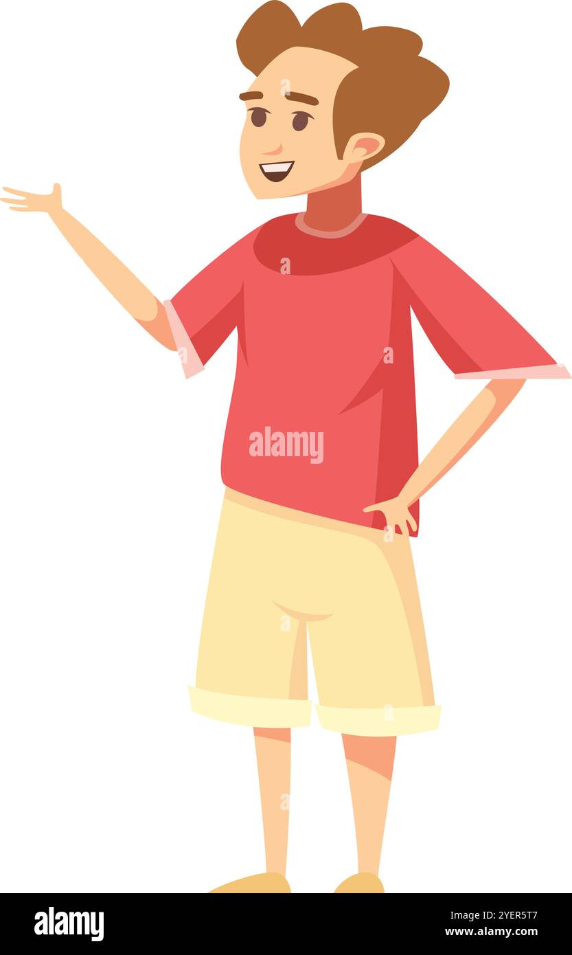 Welcoming Cartoon Character: Friendly Man Offering Handshake Vector Art ...