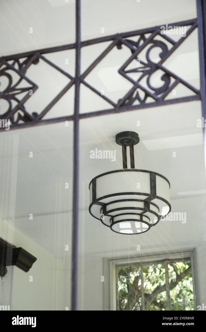 Western-style glass window patterns and electric lights Stock Photo - Alamy