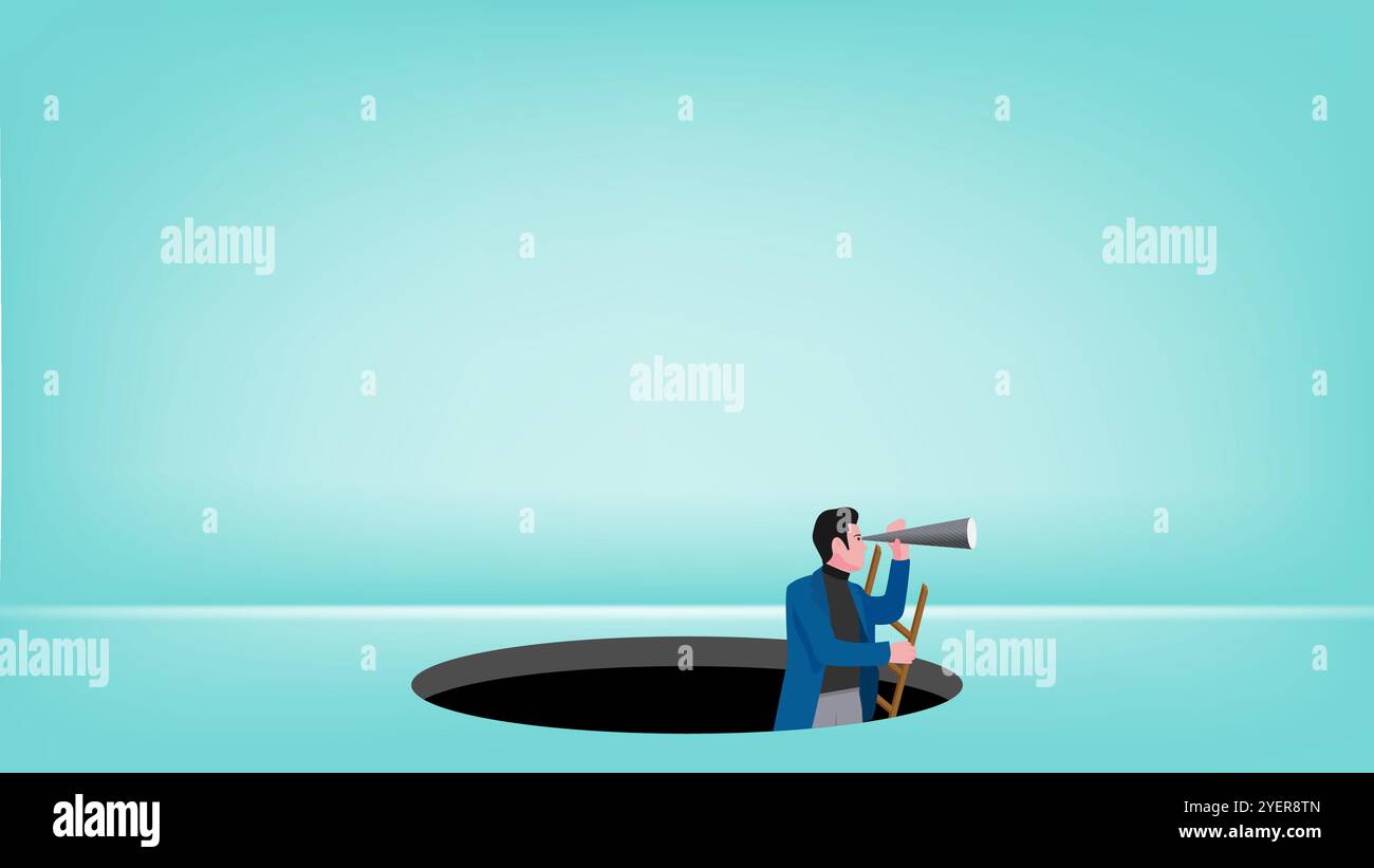 Vision to see business direction with a businessman who uses a ...