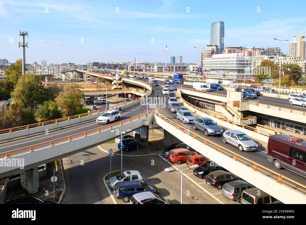Mostar loop interchange and urban highway over Gazela Bridge (European ...