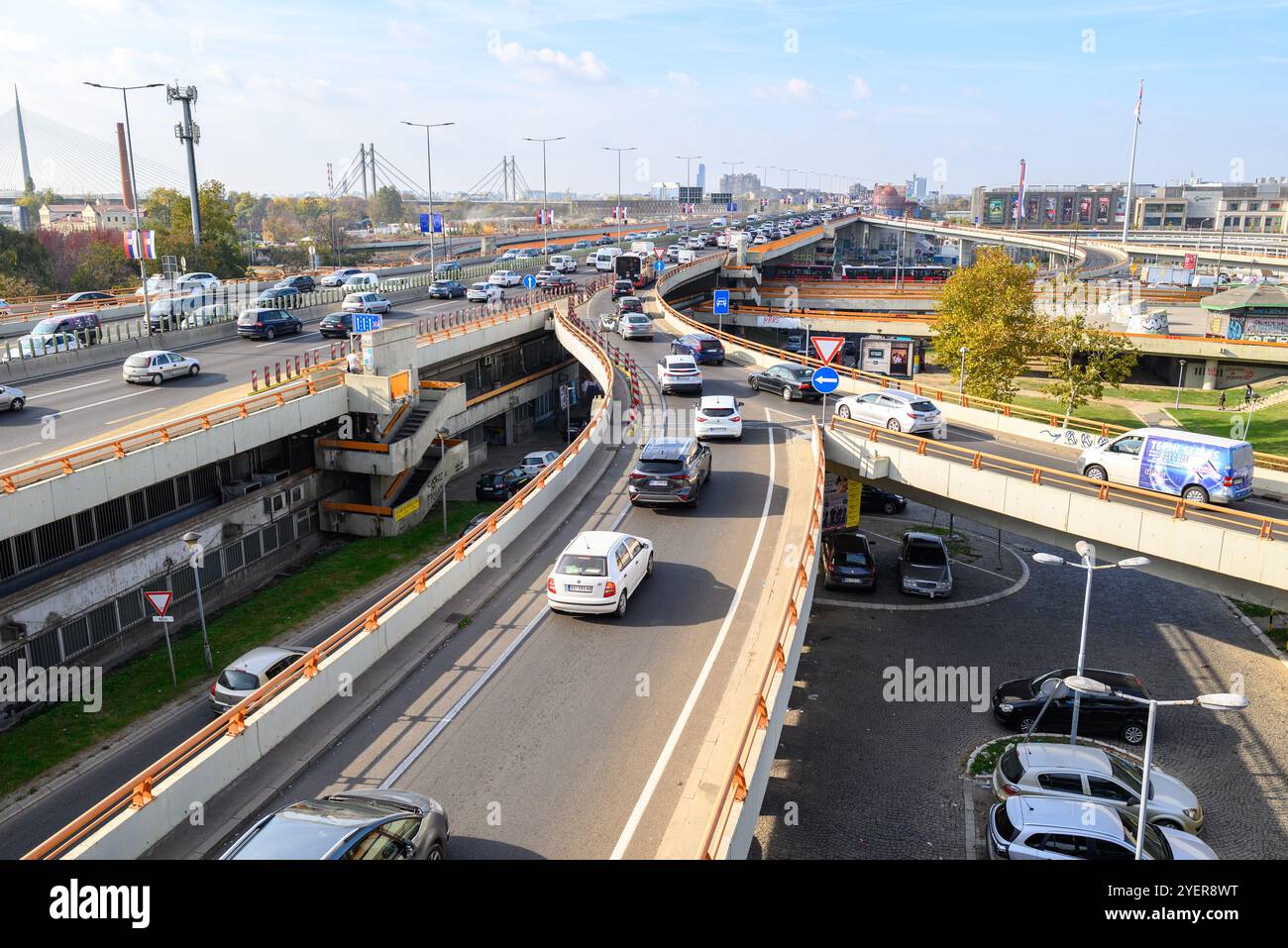 Mostar loop interchange and urban highway over Gazela Bridge (European ...