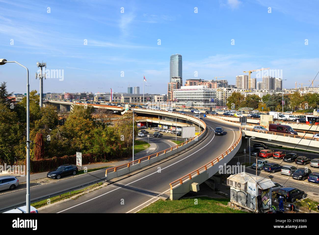 Mostar loop interchange and urban highway over Gazela Bridge (European ...