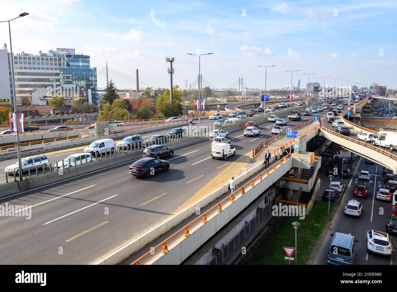 Mostar loop interchange and urban highway over Gazela Bridge (European ...