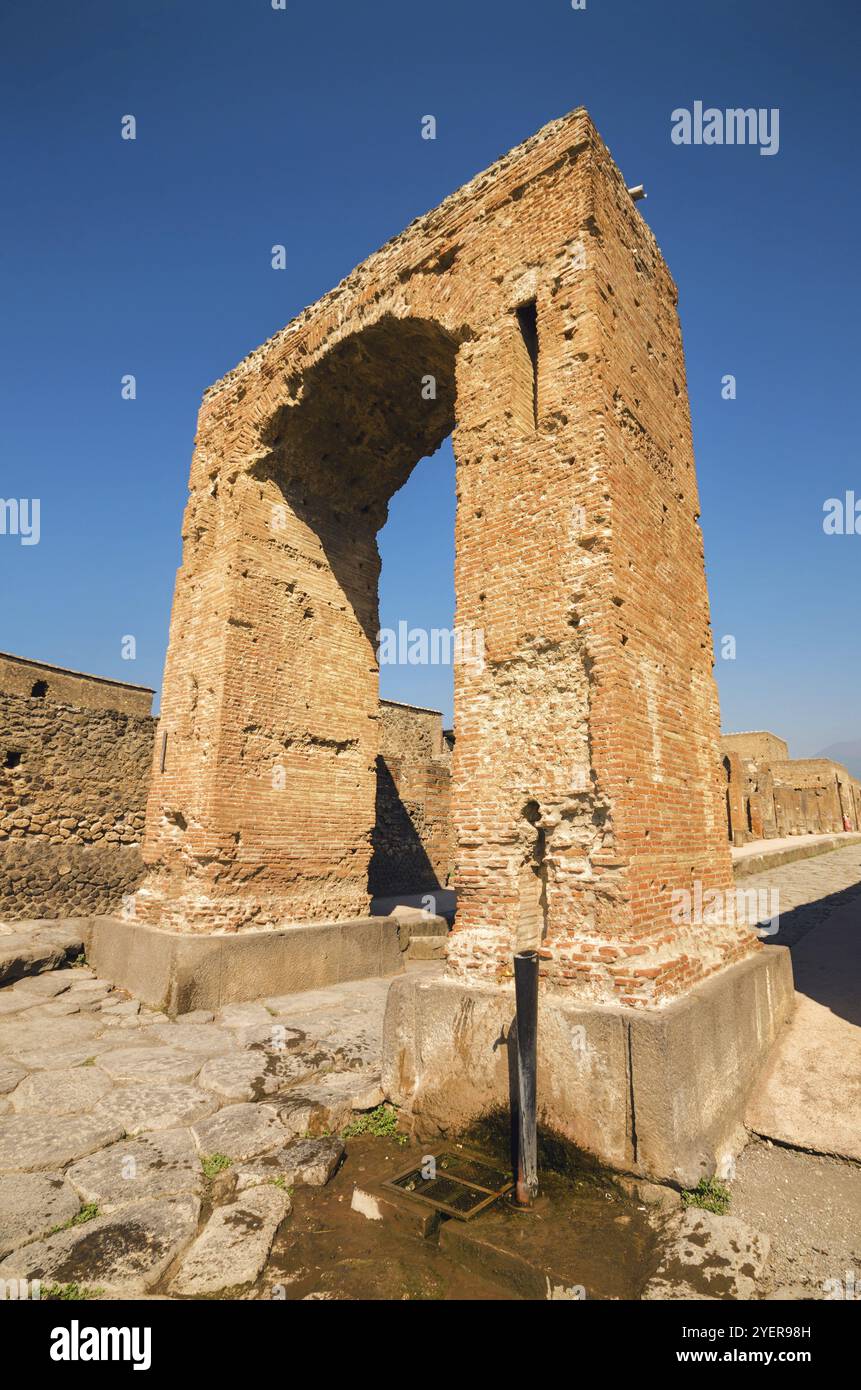Ruins of the ancient roman city of Pompeii, which was destroyed by ...