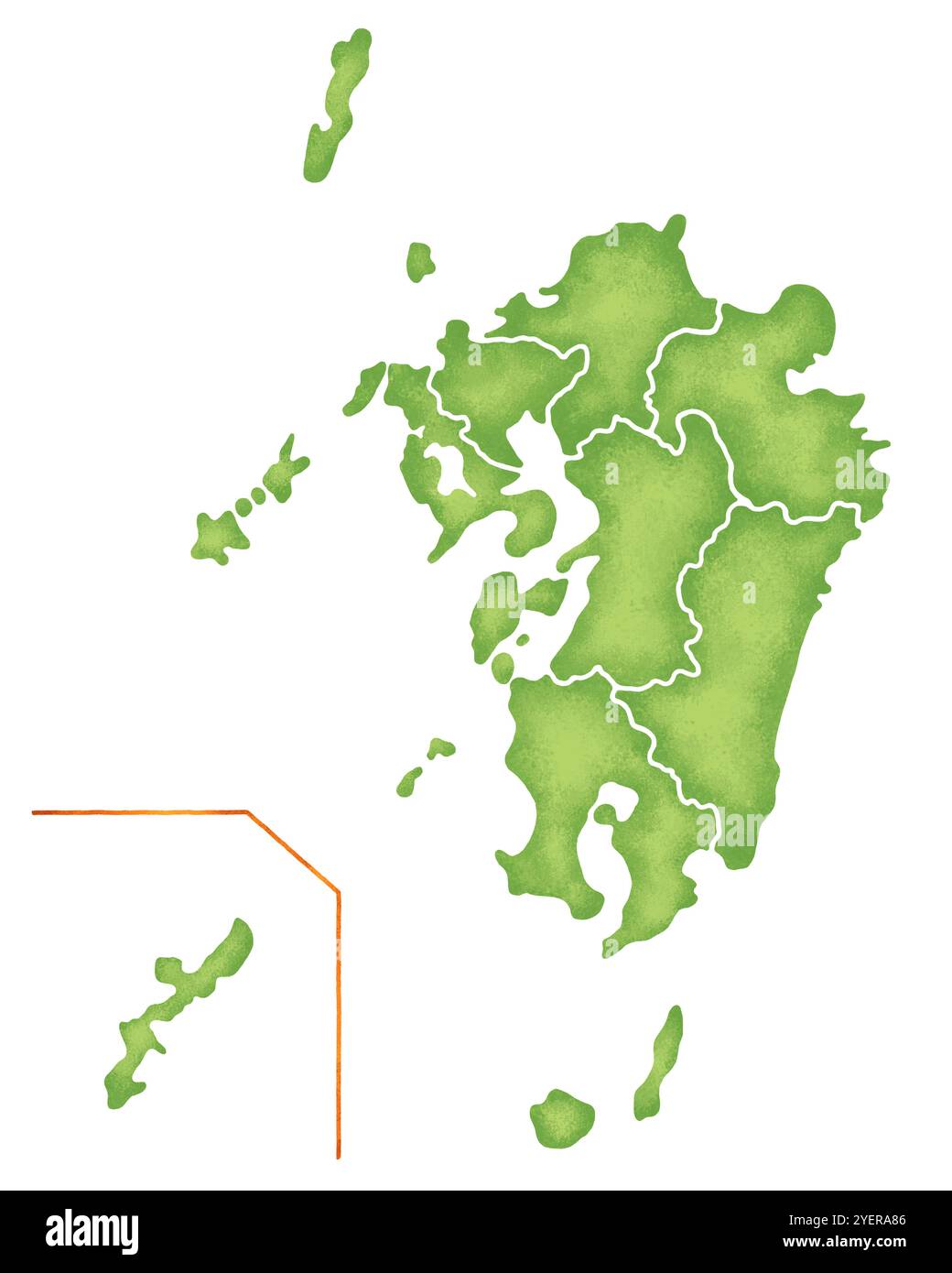 Kyushu island map hi-res stock photography and images - Alamy