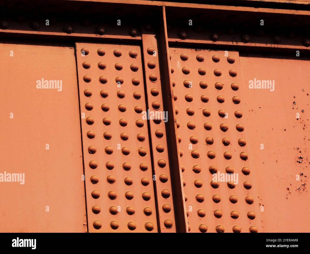 Old steel frame of the railway bridge Stock Photo - Alamy