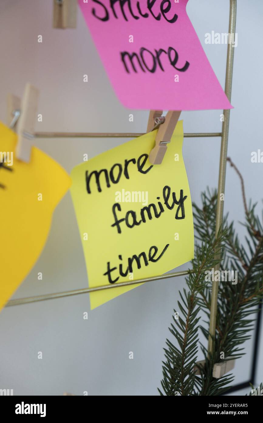 MORE FAMILY TIME goal on Vision board with new year resolutions aims on ...