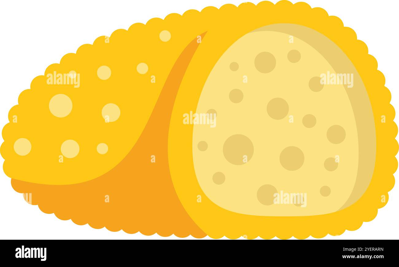 Cartoon vector illustration of a loaf of bread with a porous structure ...