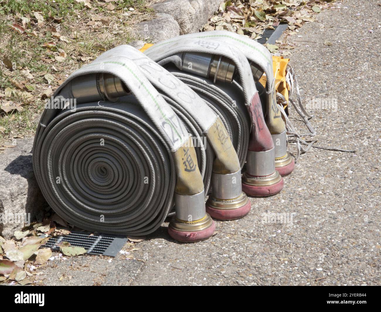 Firefighting water hose Stock Photo - Alamy
