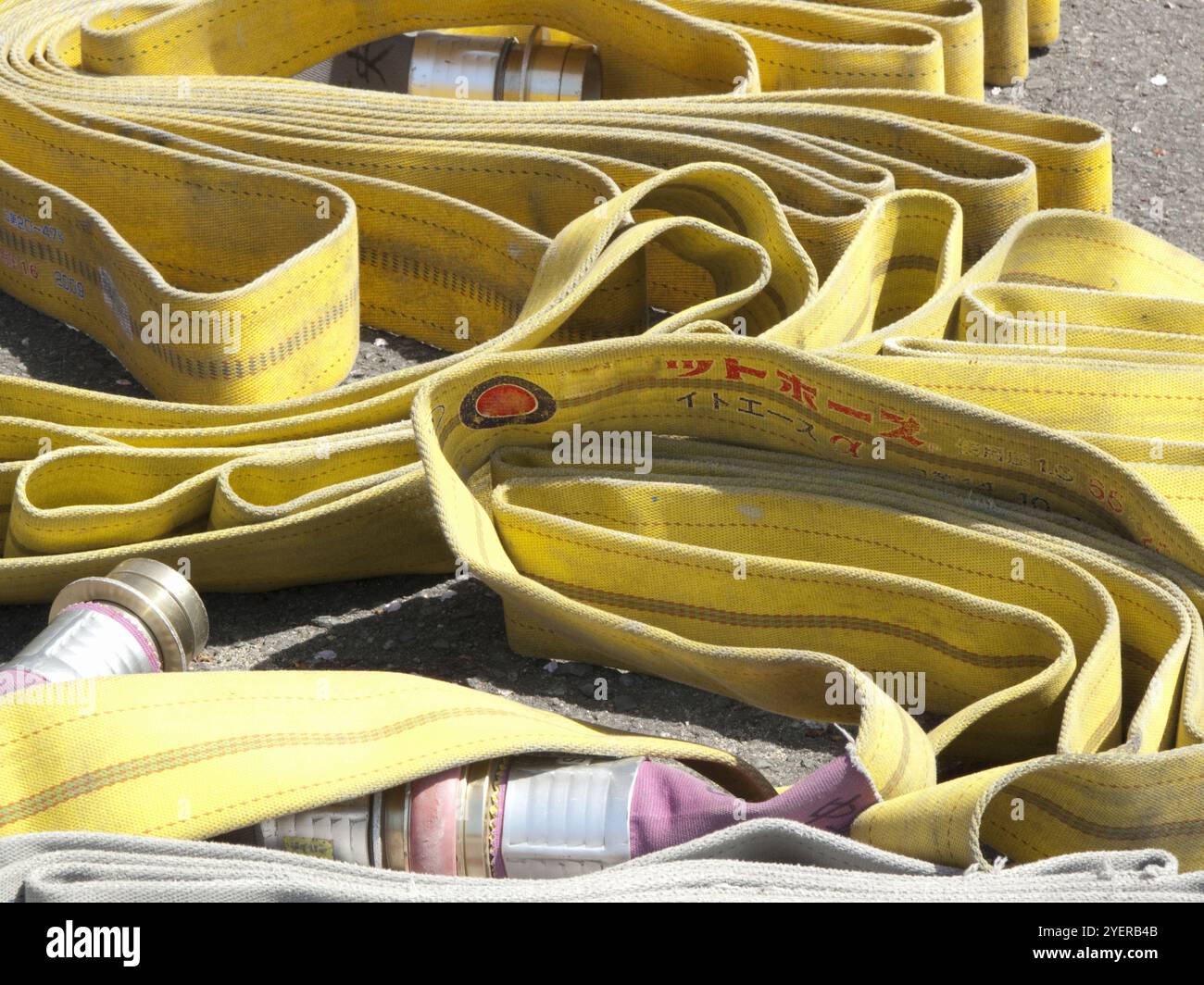 Firefighting water hose Stock Photo - Alamy