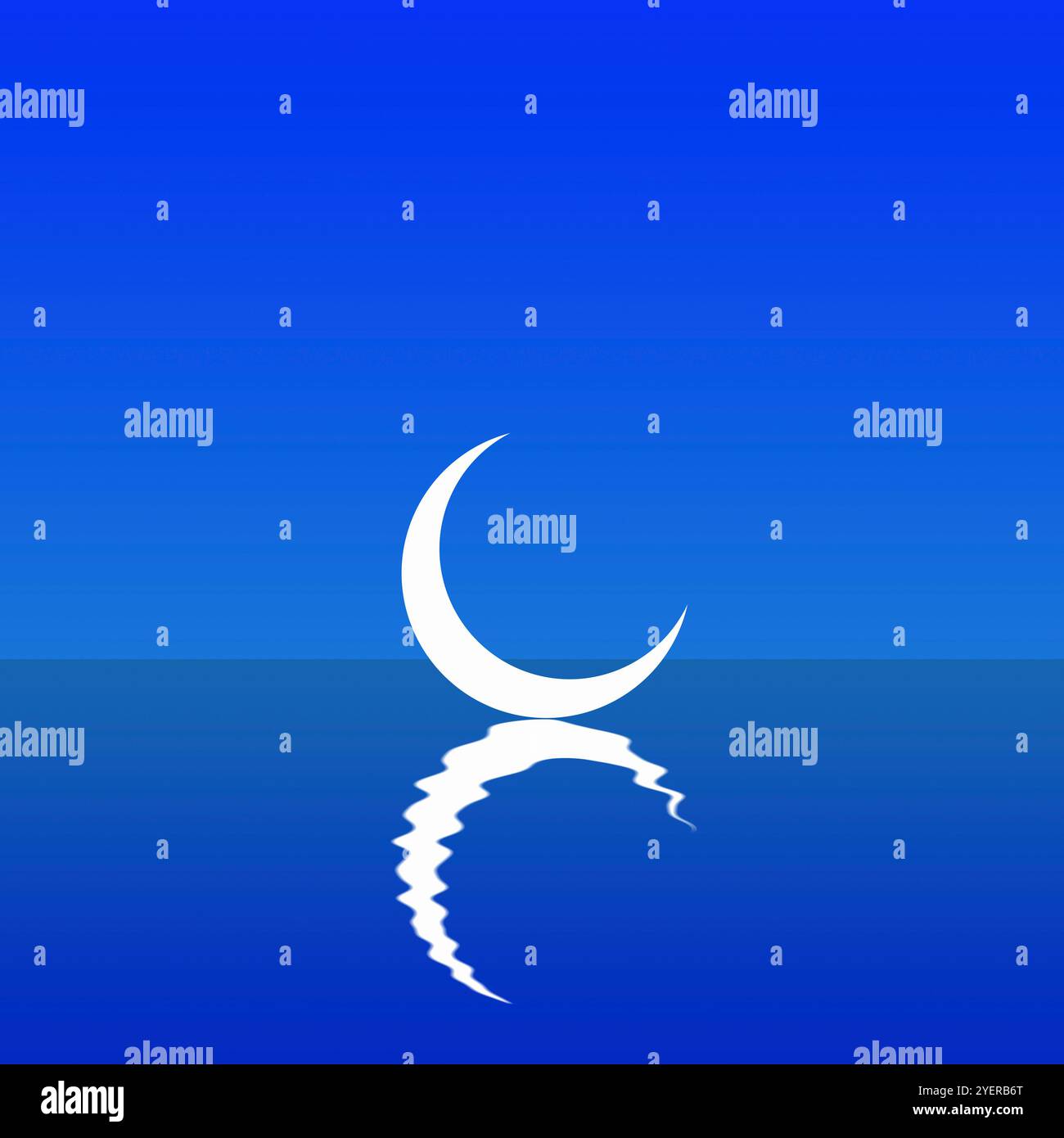 Crescent moon and water surface Stock Photo - Alamy