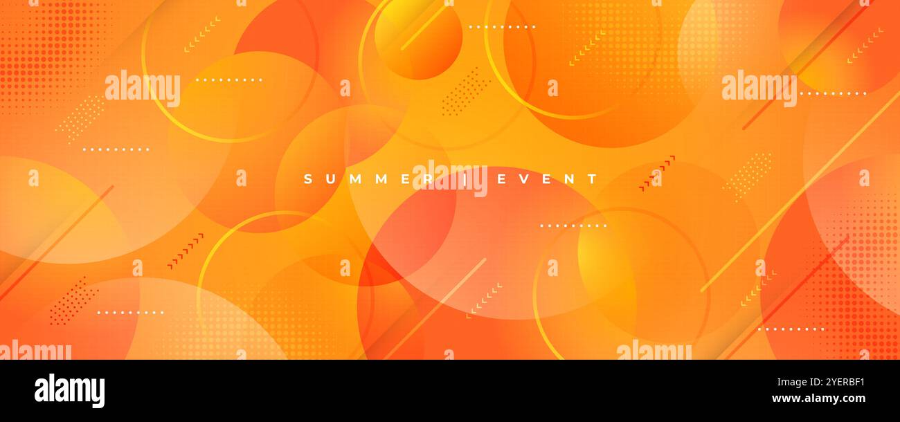 Abstract Orange Gradient Background with Geometric and Circular Elements. Creative and Dynamic ...