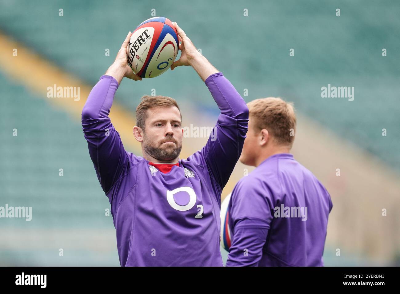 England's Elliot Daly during a team run at the Allianz Stadium in ...