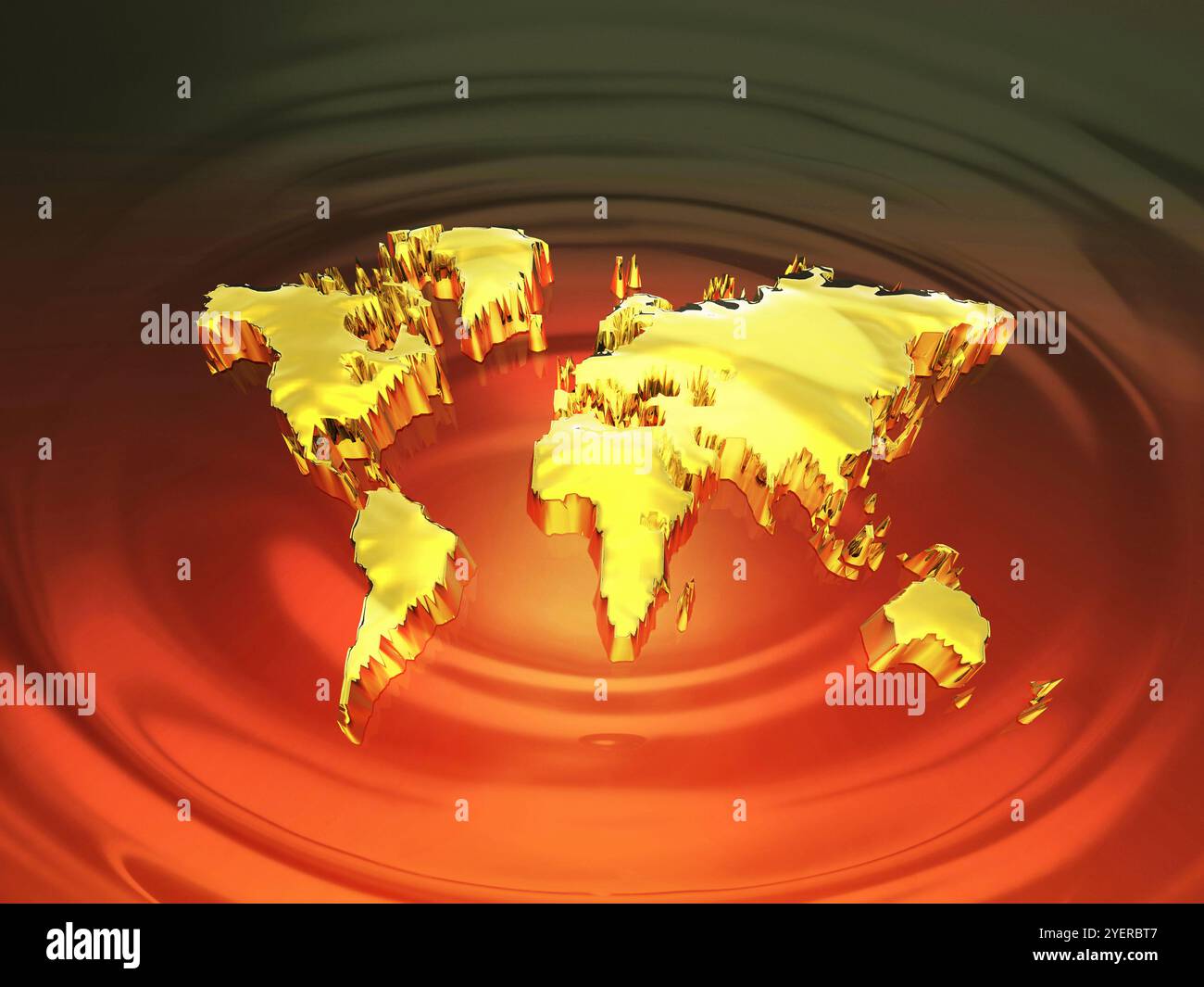 Golden world map Stock Photo - Alamy