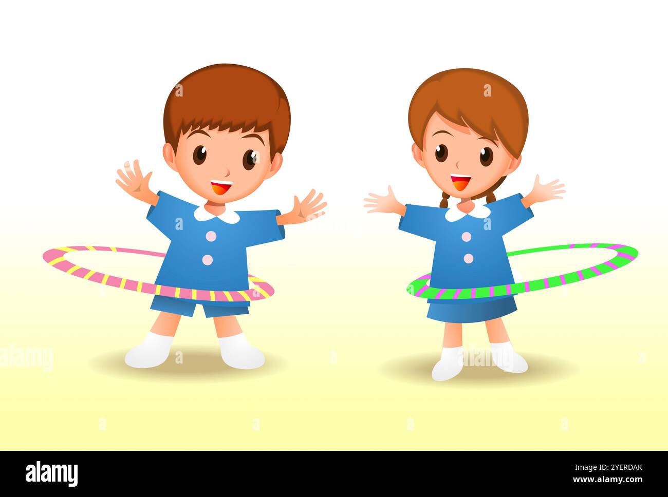 Children playing with hula hoops Stock Photo - Alamy