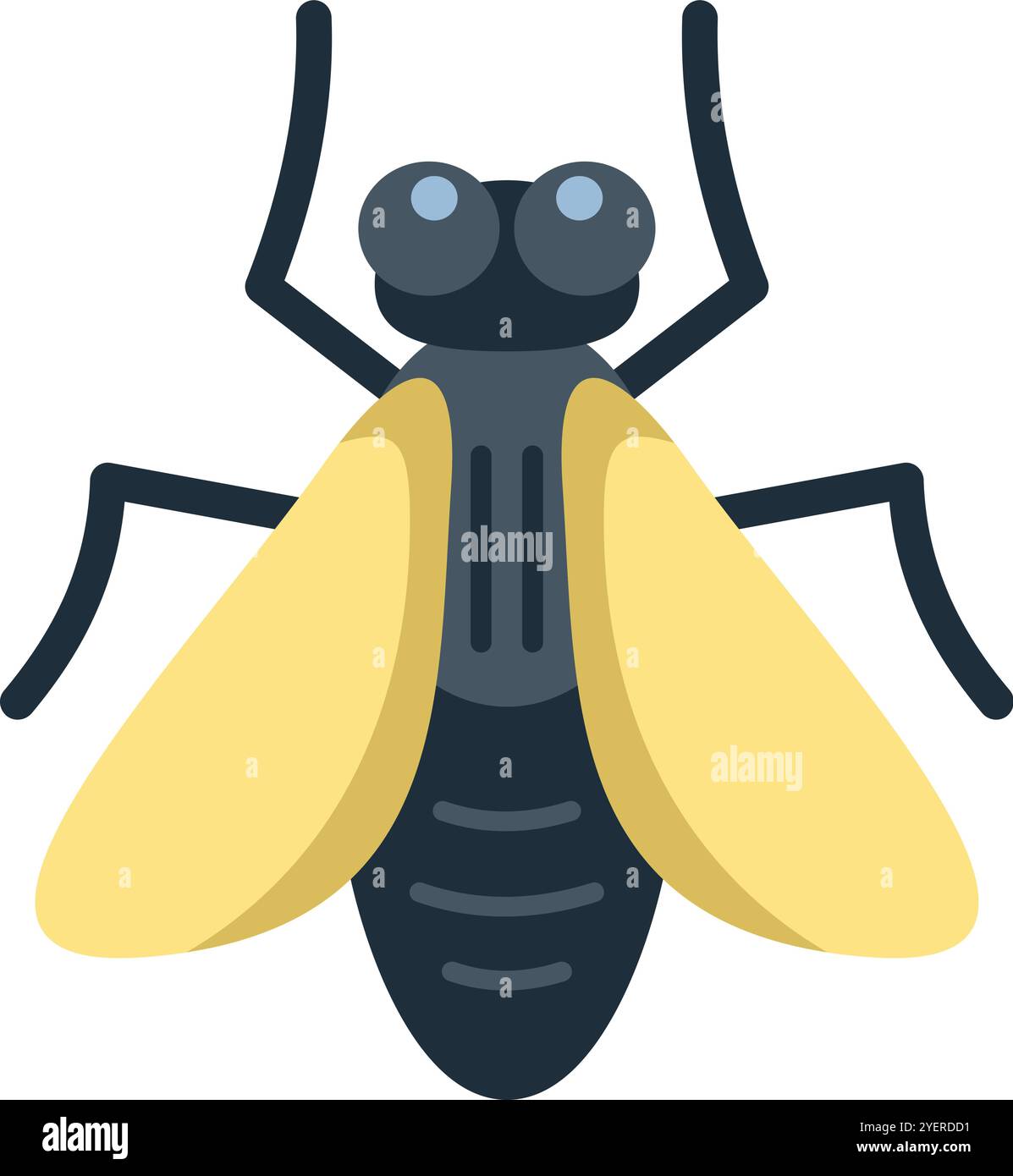 Housefly insect spreading germs, a vector cartoon illustration isolated ...