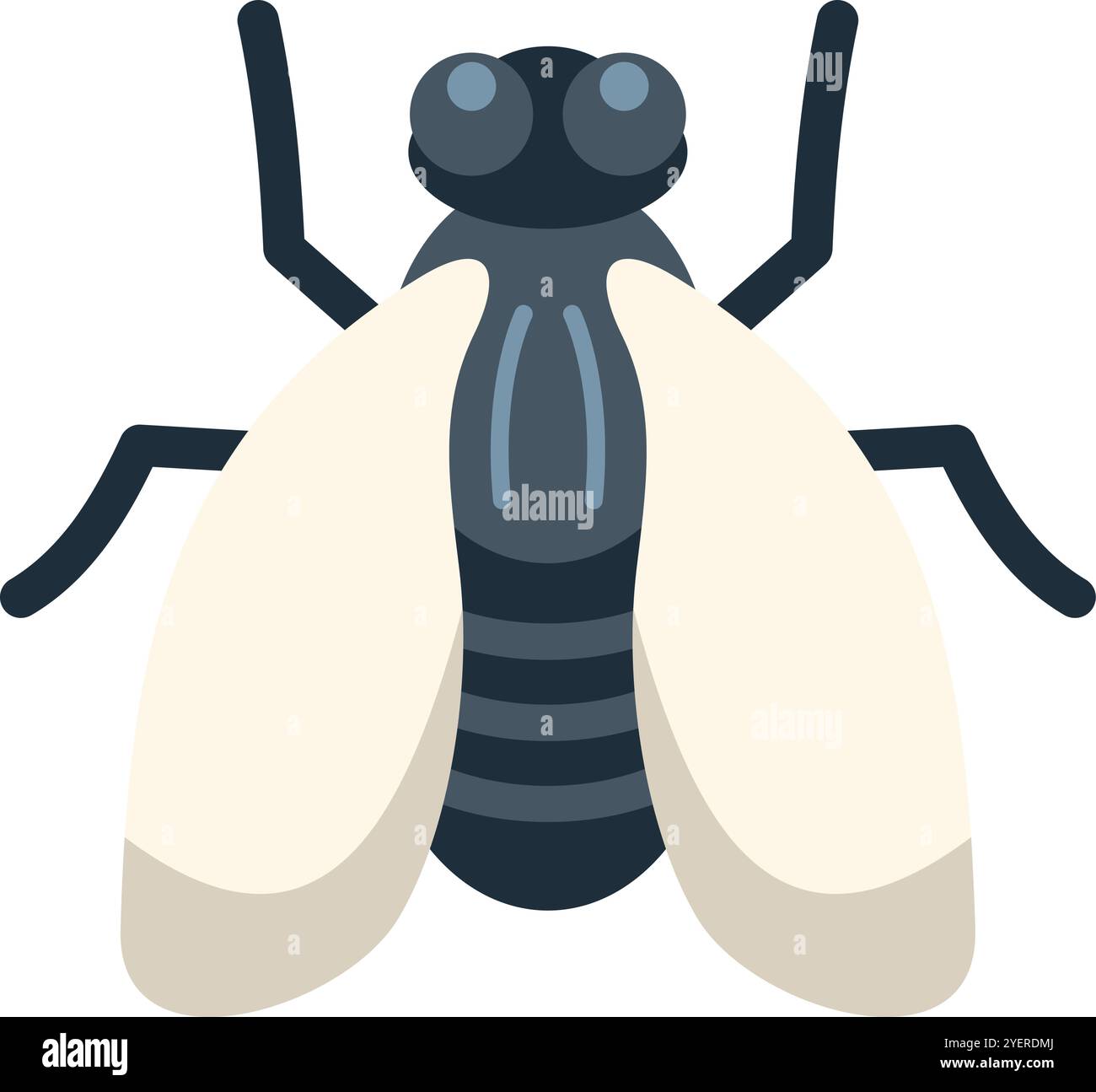 Simple cartoon illustration of a house fly spreading germs with its ...