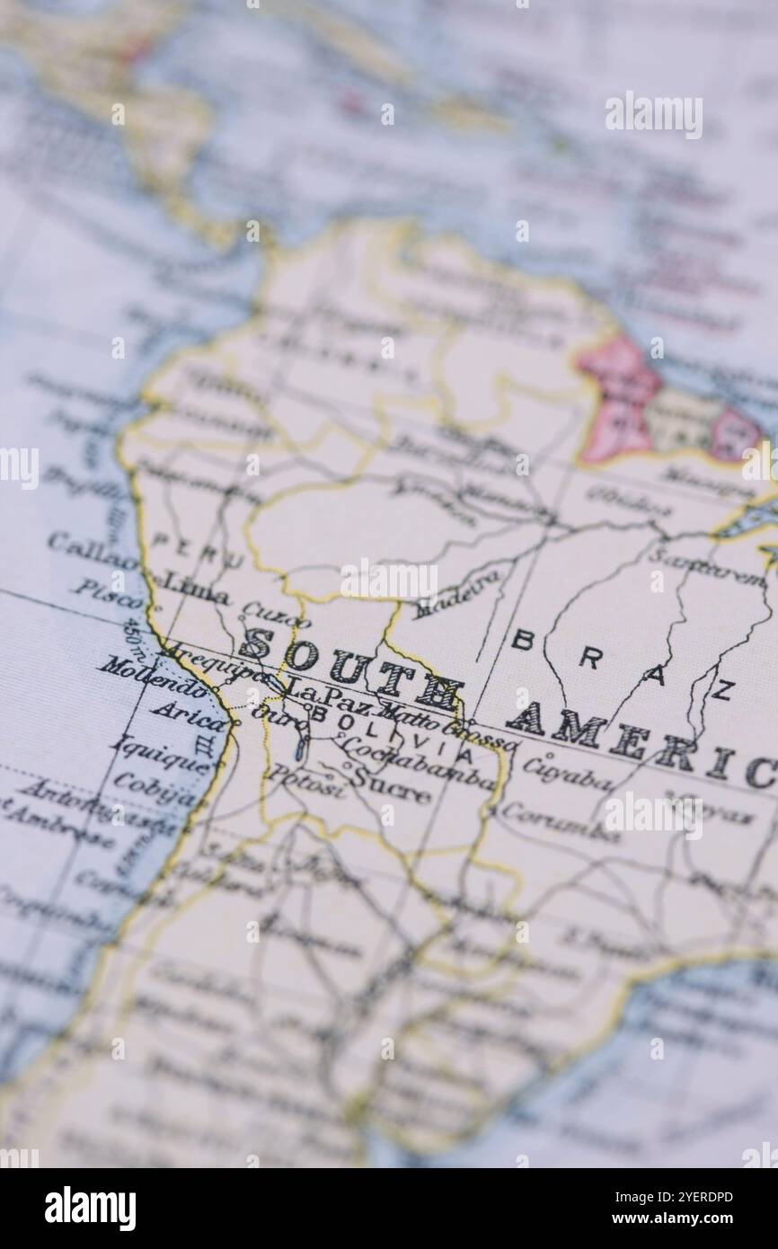 Brazil map retro hi-res stock photography and images - Alamy