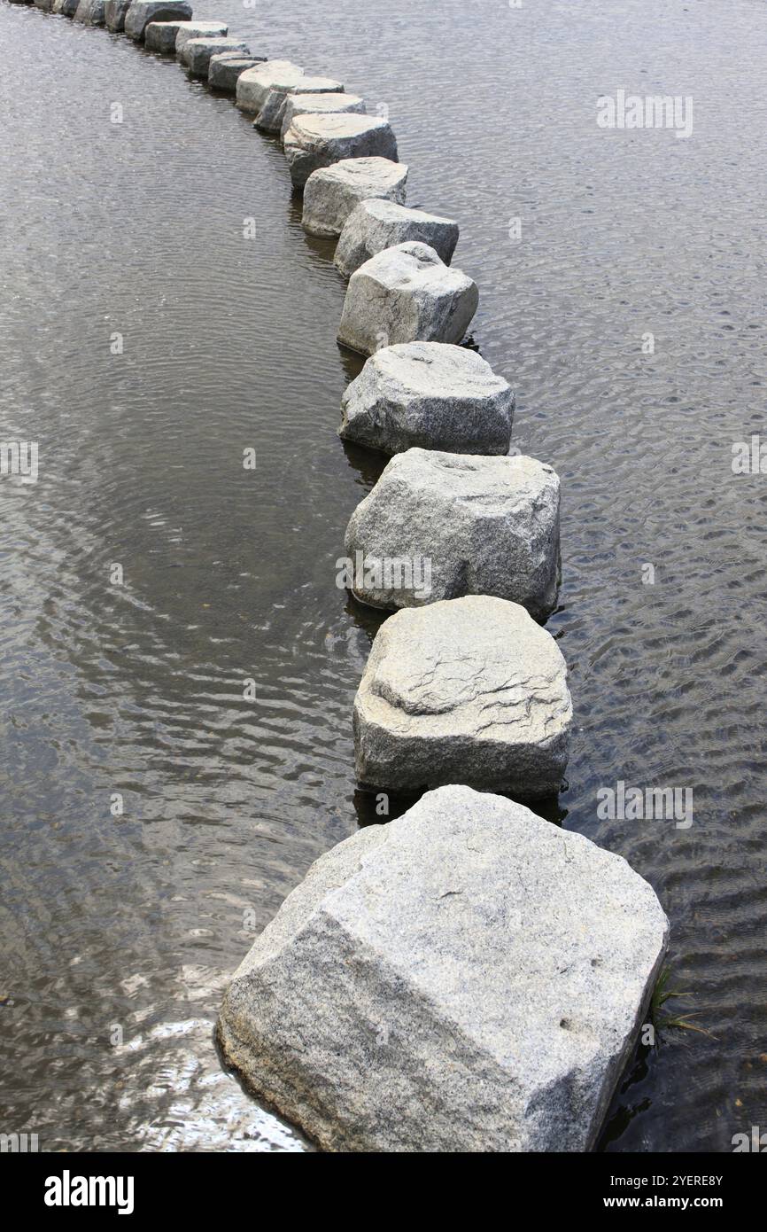 Garden pond water stepping stones hi-res stock photography and images ...