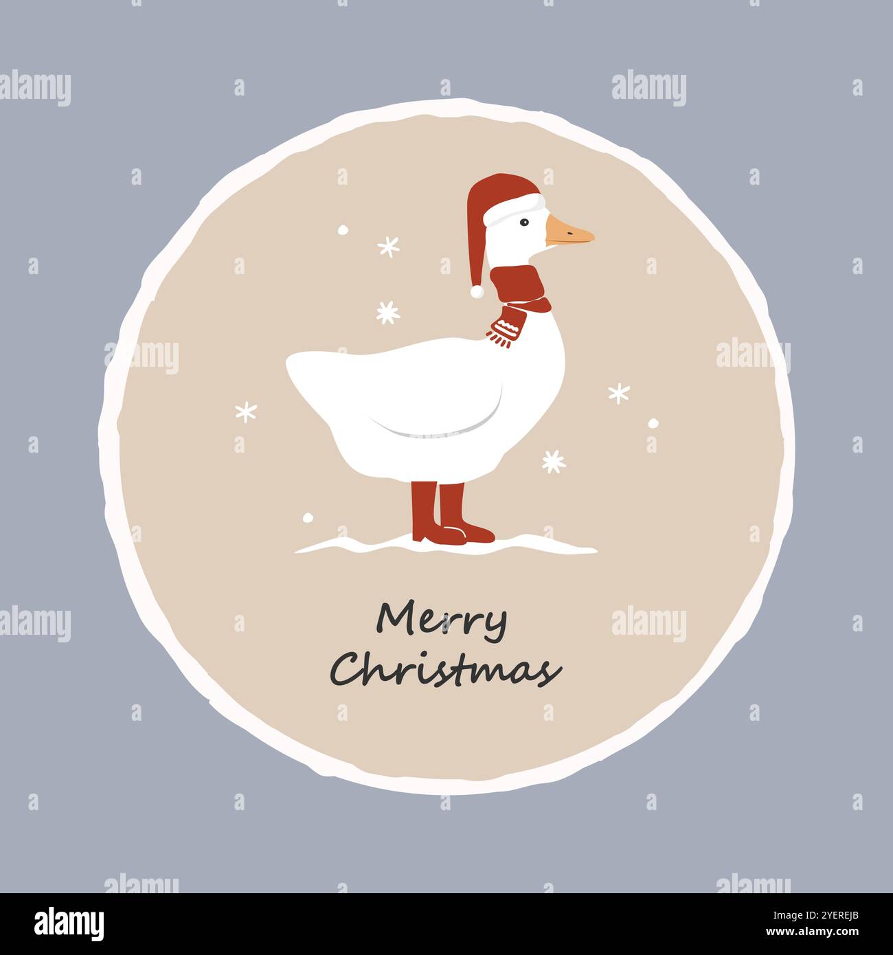 Christmas bento cake decorated with funny cartoon goose in red scarf ...