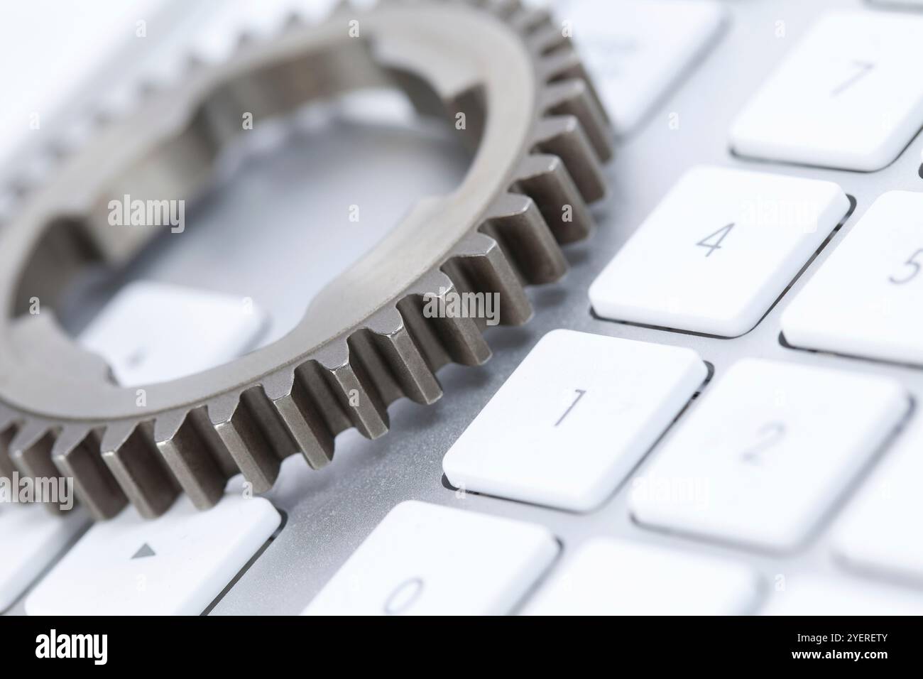 Gear and PC keyboard Stock Photo - Alamy