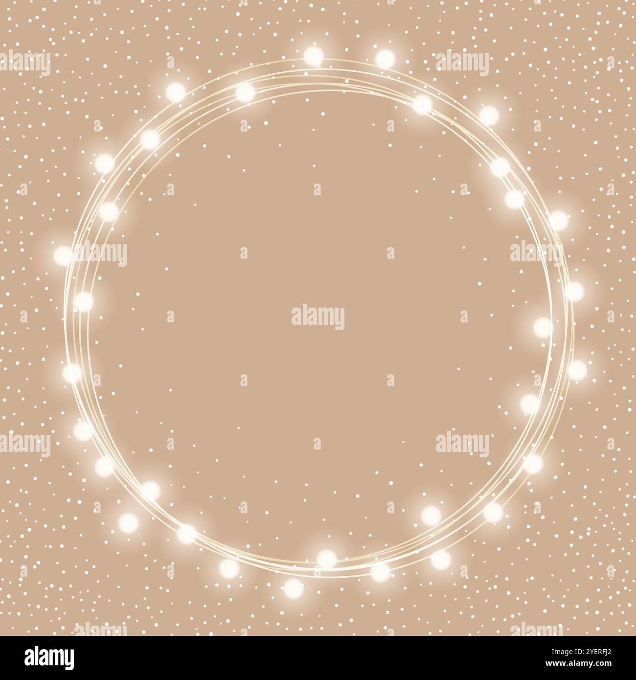 Christmas background with a circular border of glowing lights Stock ...