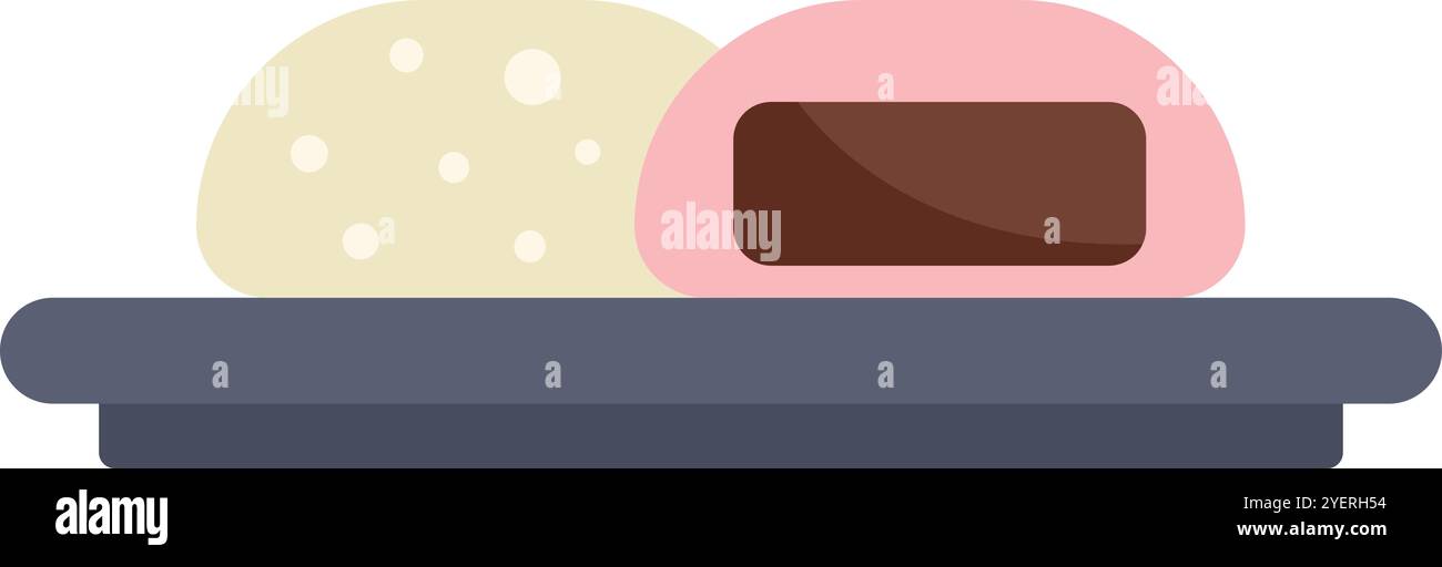 Simple vector illustration of traditional japanese rice cakes, mochi ...