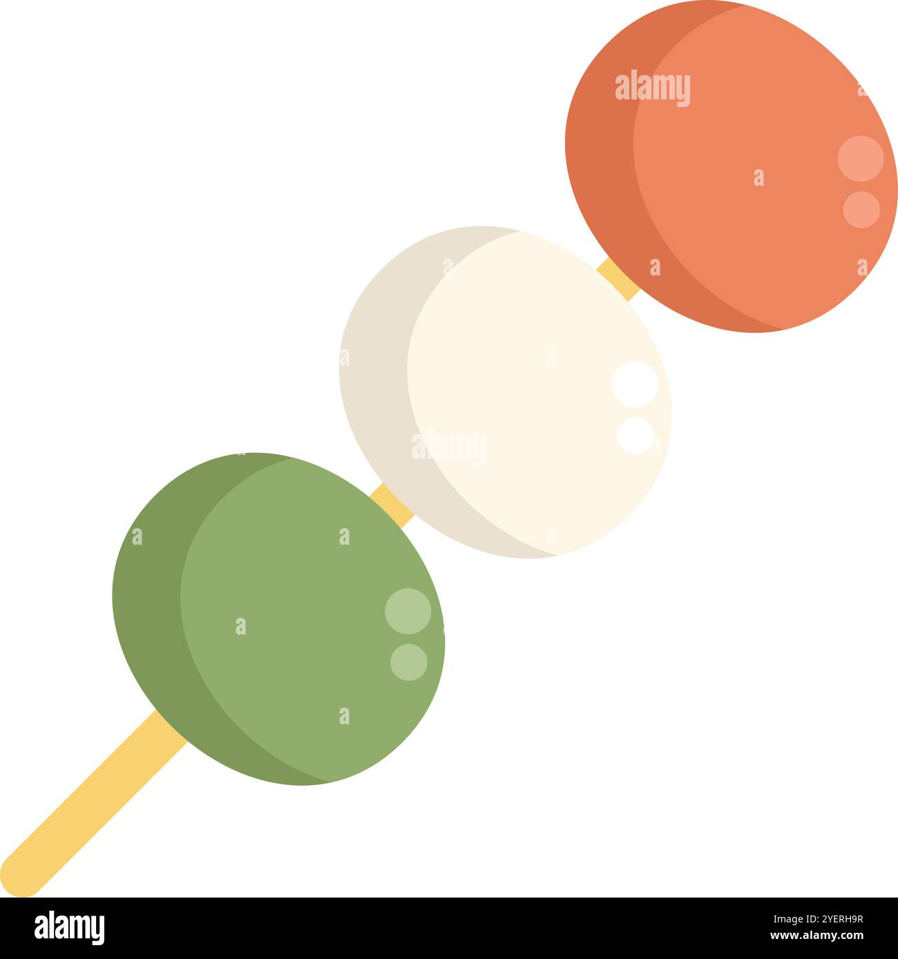 This vector illustration shows a skewer of dango, a traditional ...