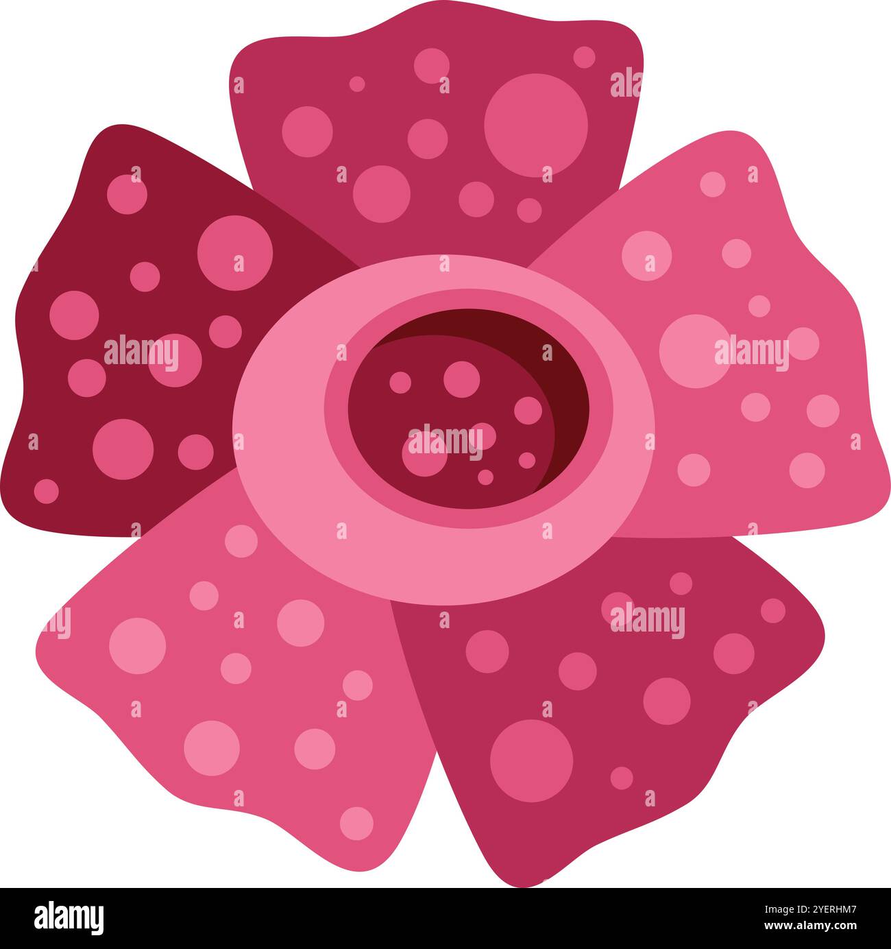 Rafflesia arnoldii flower blooming in a simple and colorful style Stock ...