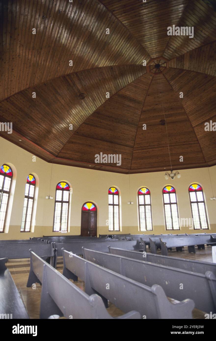 Roof of the church with stained glass windows Stock Photo - Alamy