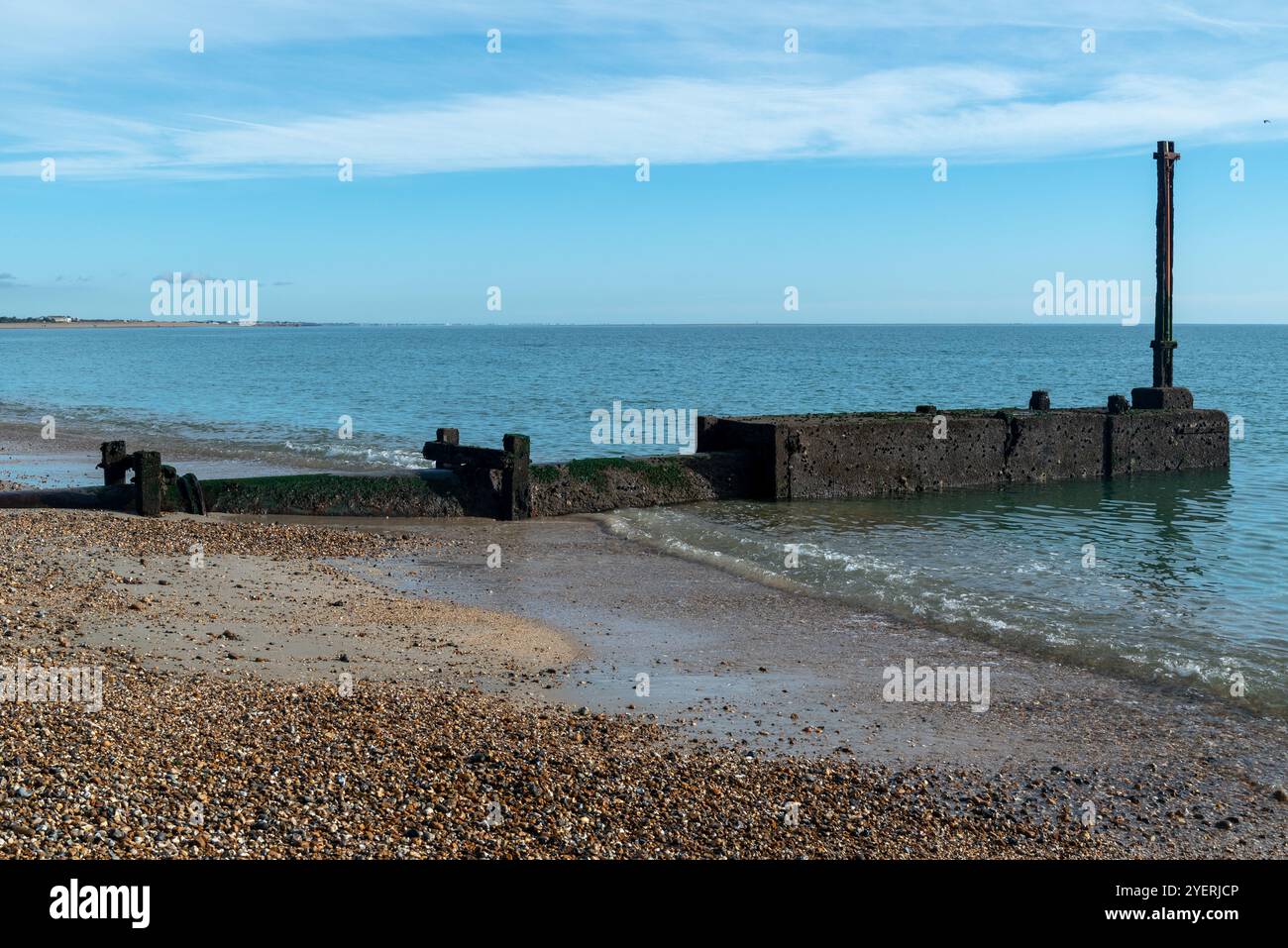 Sewage outlet pipe on Eastney beach in Portsmouth. October 2024 Stock ...