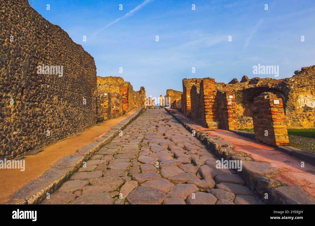 Ancient ruins of Pompei city, Naples, Italy. View of ancient city of ...