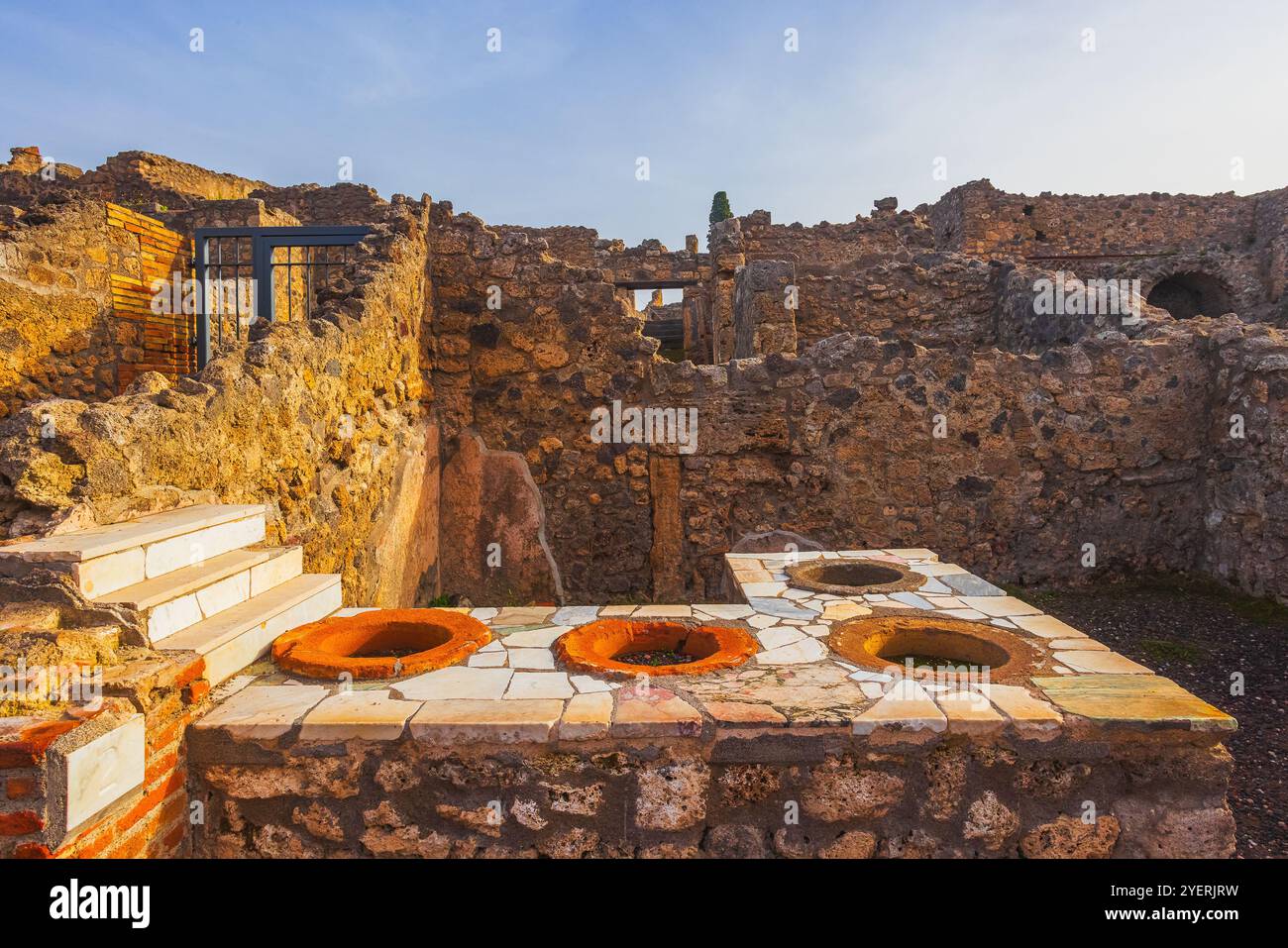 Ancient ruins of Pompei city, Naples, Italy. View of ancient city of ...