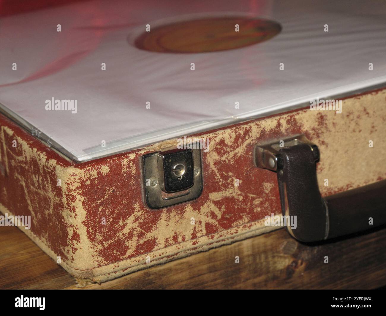 A well-worn LP record case Stock Photo - Alamy