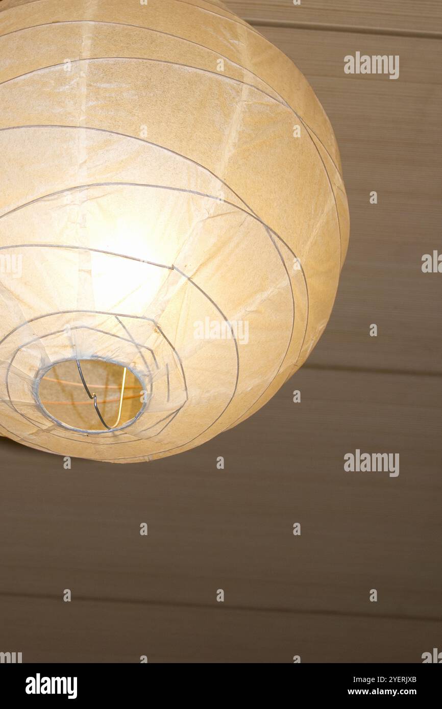Japanese-style light fixture inside a flat room Stock Photo - Alamy