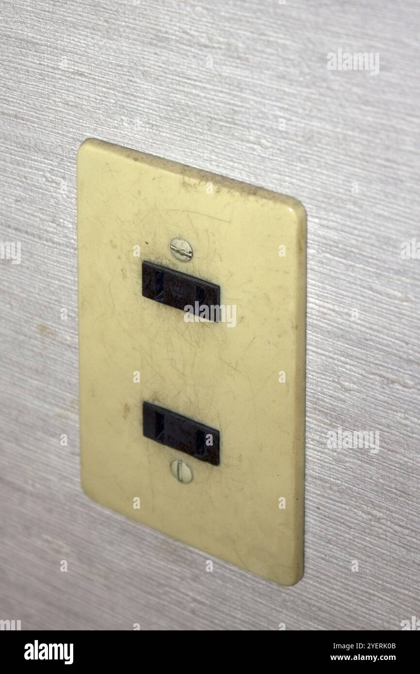 Old electrical outlets in old flats Stock Photo - Alamy