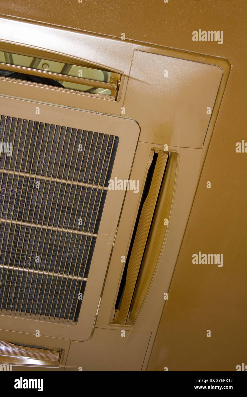 Smoking room air conditioner yellowed with cigarette tar Stock Photo ...