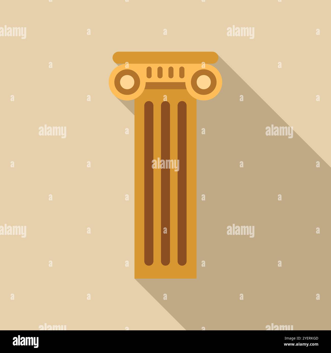 Golden greek column representing classical architecture and historical ...
