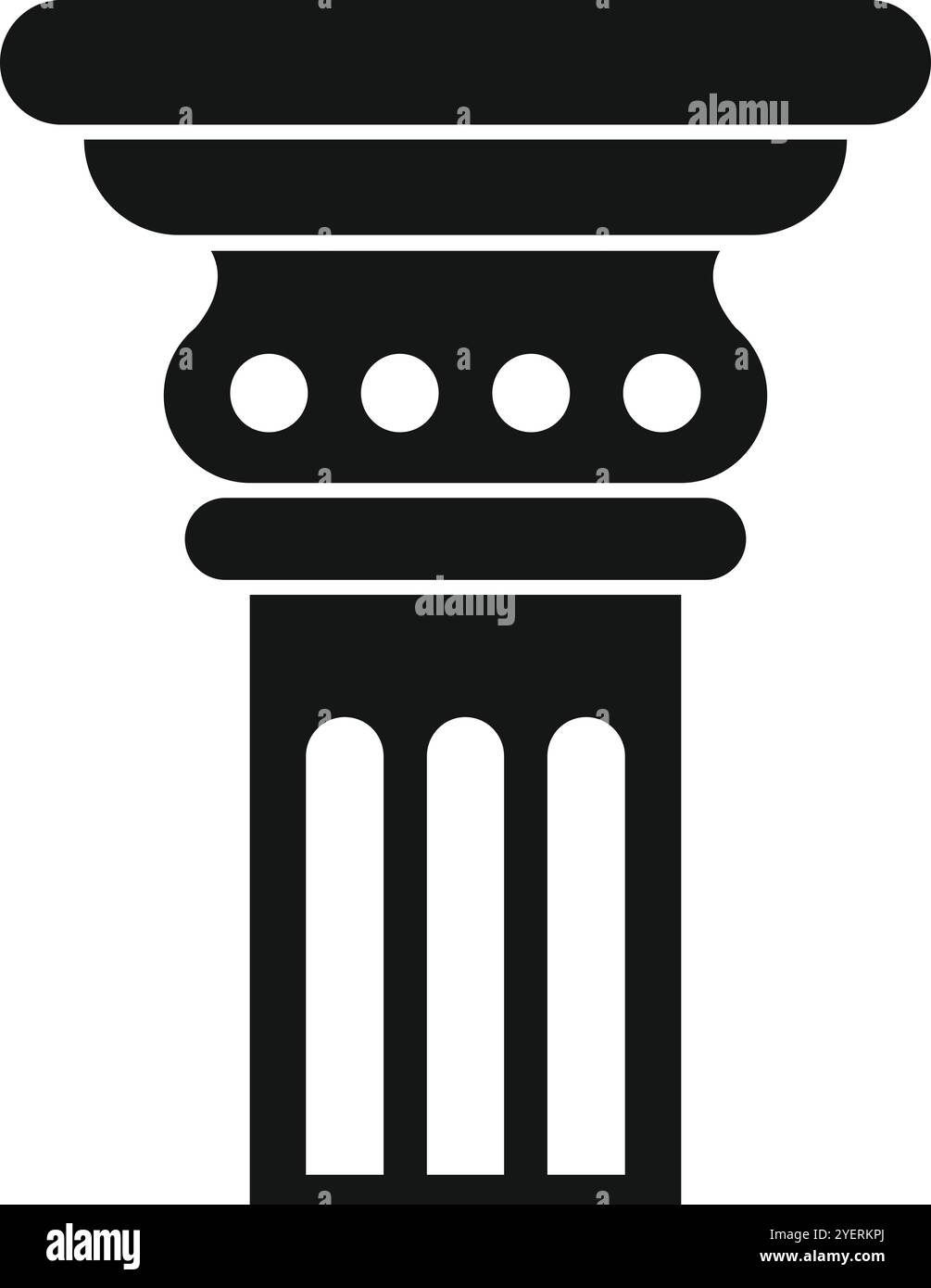 Simple black vector icon of a column, representing classical ...