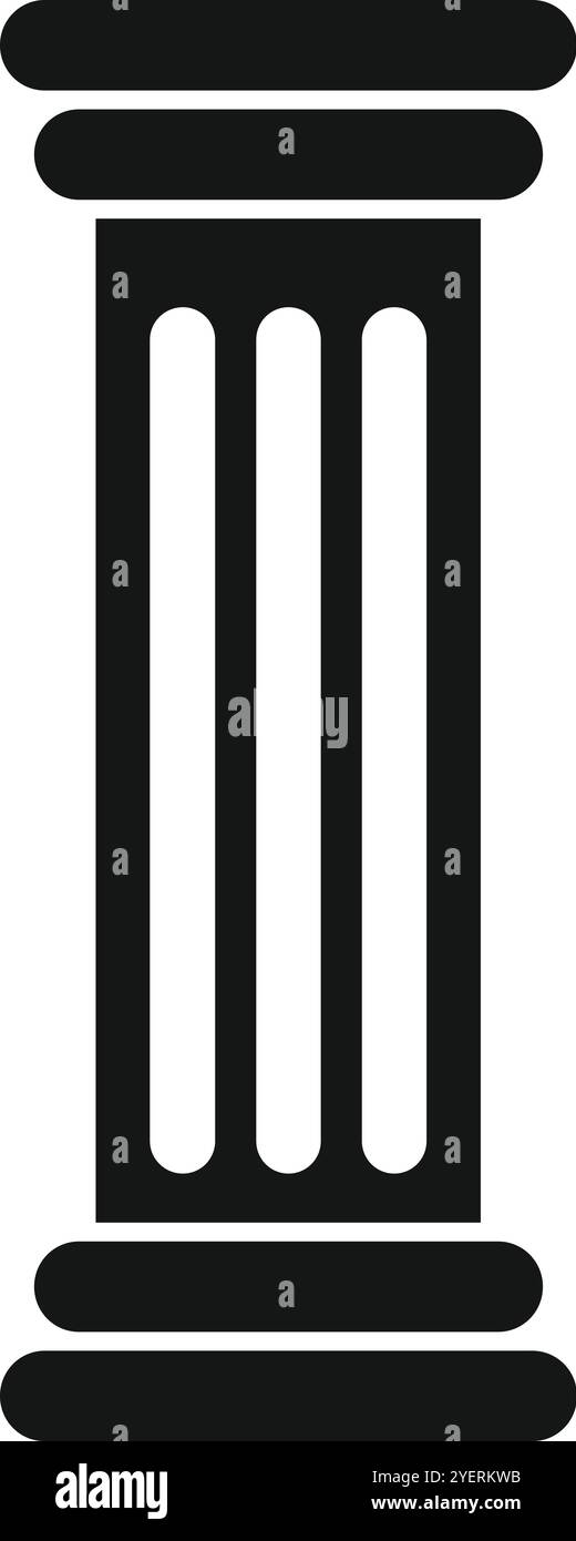 Simple black and white fluted column, evoking ancient greek or roman ...