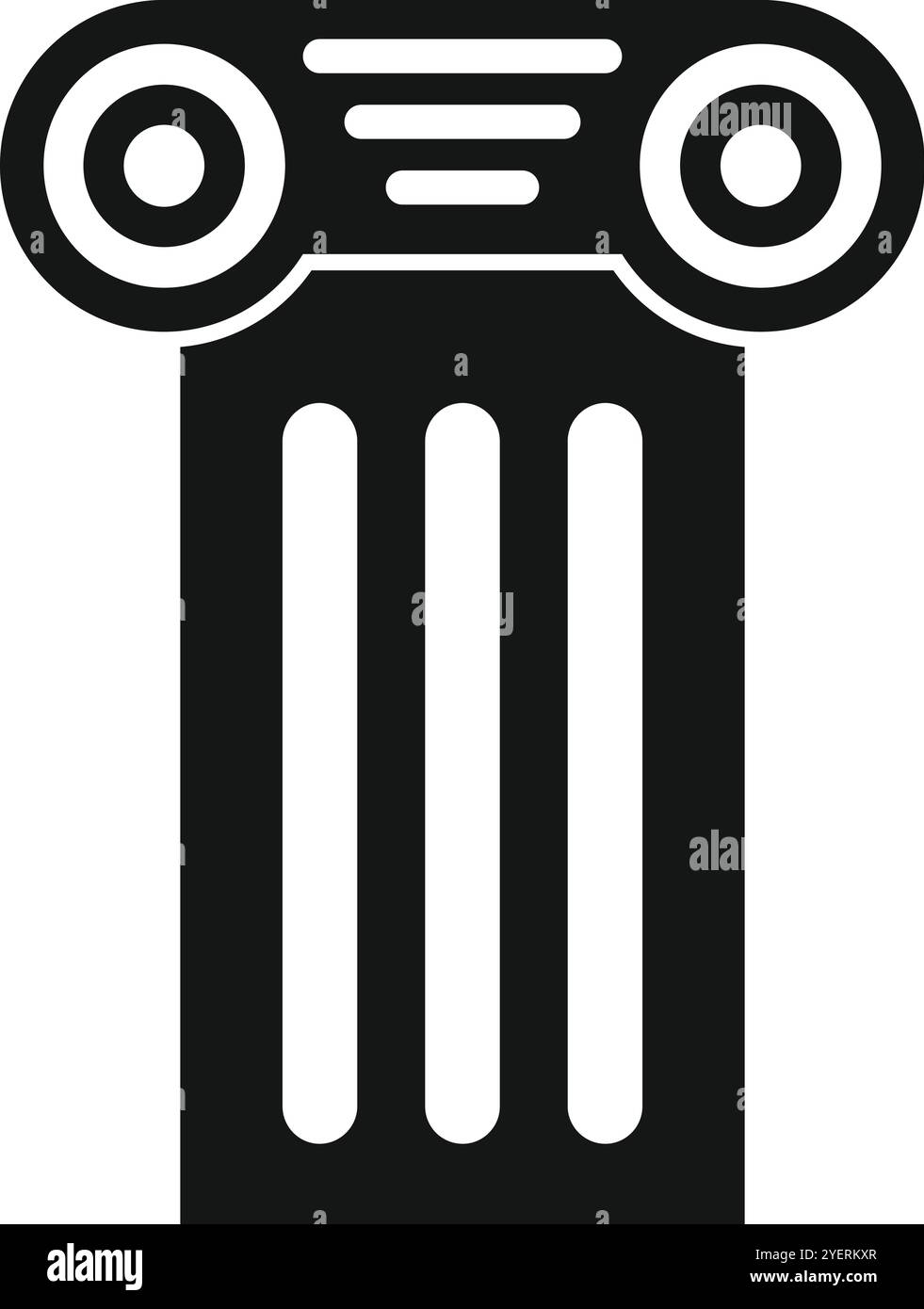 Simple black and white vector icon representing a column capital ...