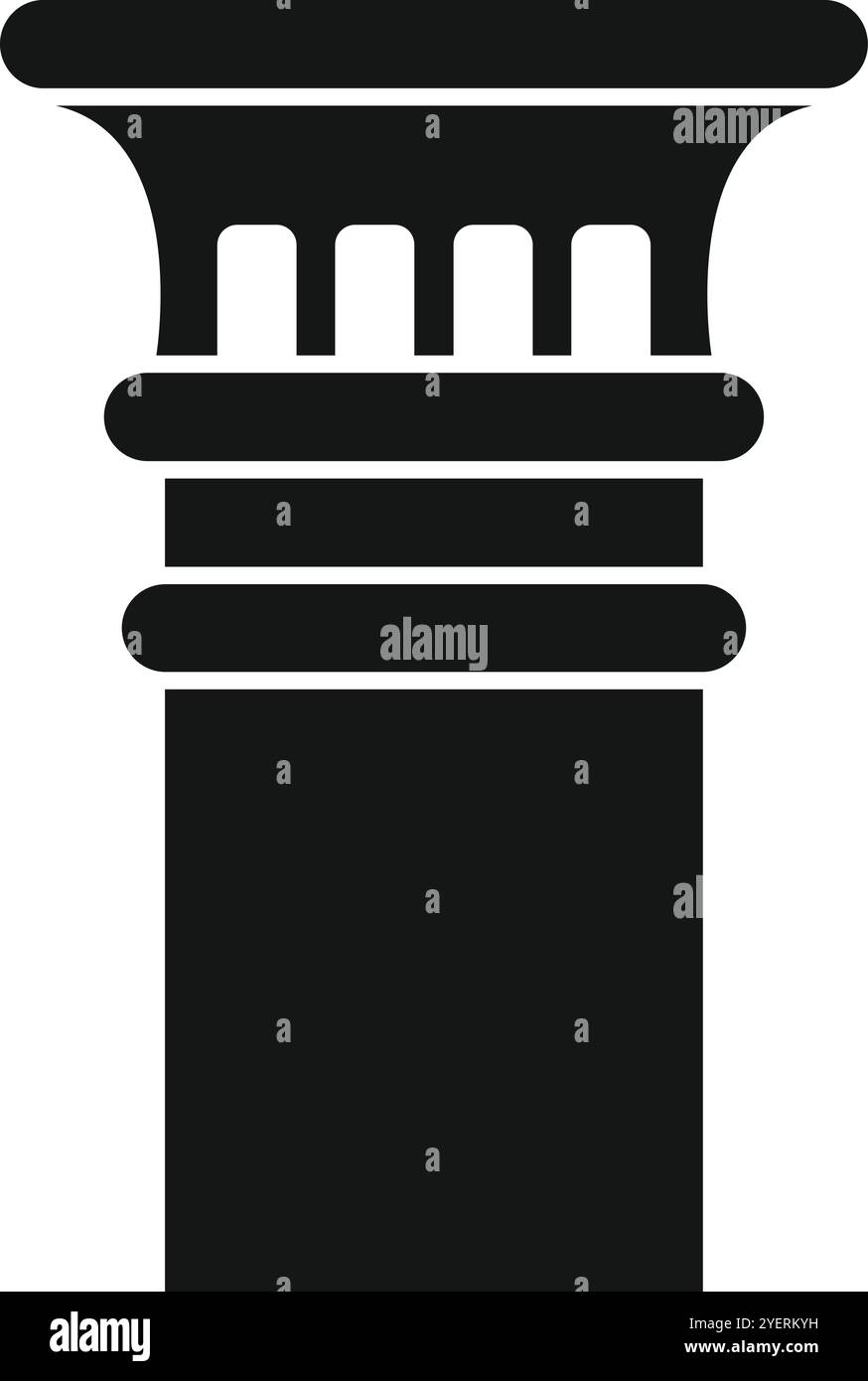 Simple black vector icon of a classic style column, representing ...