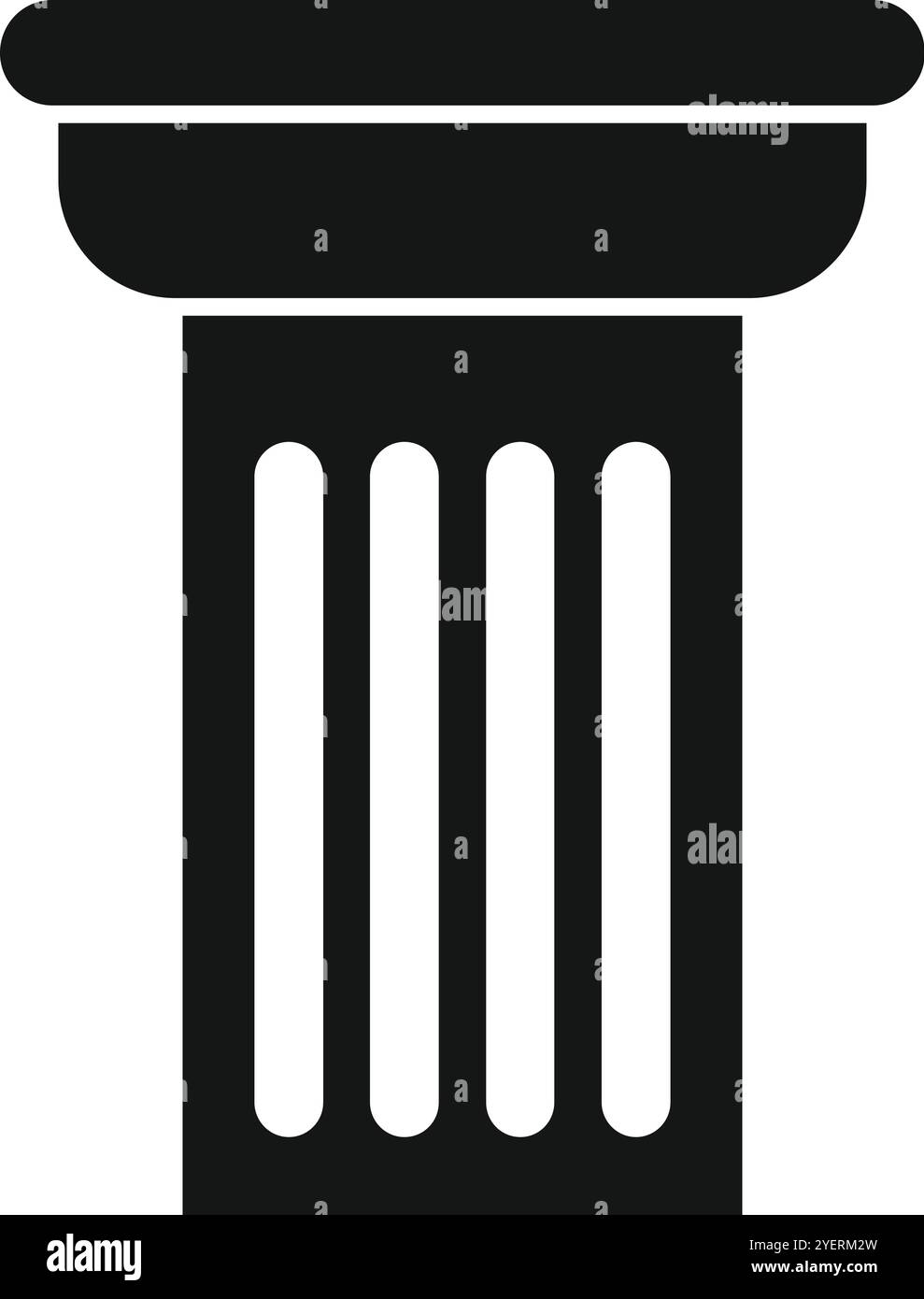 Simple black and white fluted column symbolizing strength, history, and ...