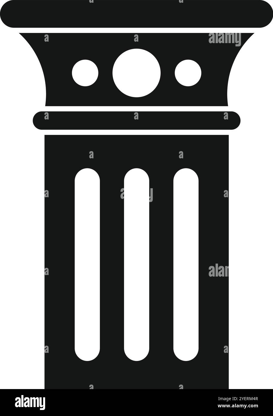 Simple black vector icon of a classic column, representing strength ...