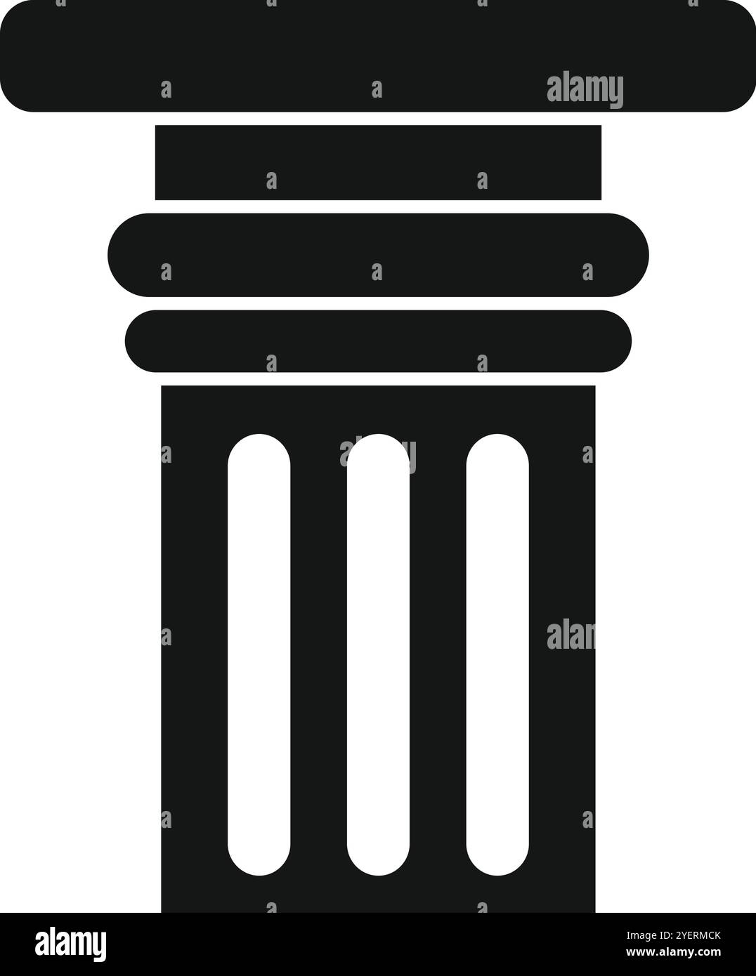 Simple black column showcasing classical architectural features ...