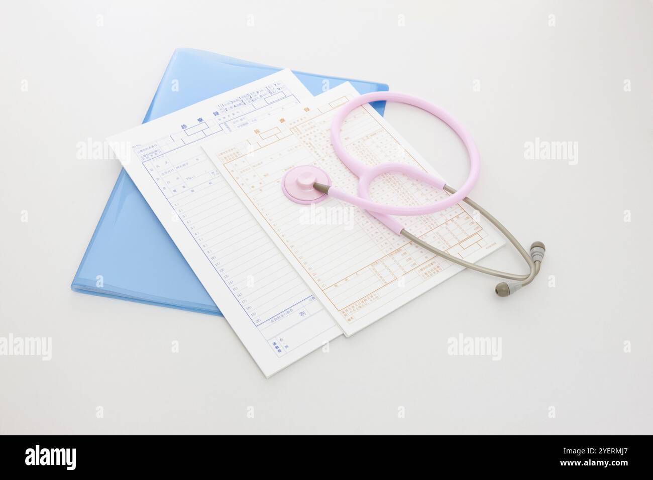 Stethoscope and medical records Stock Photo - Alamy