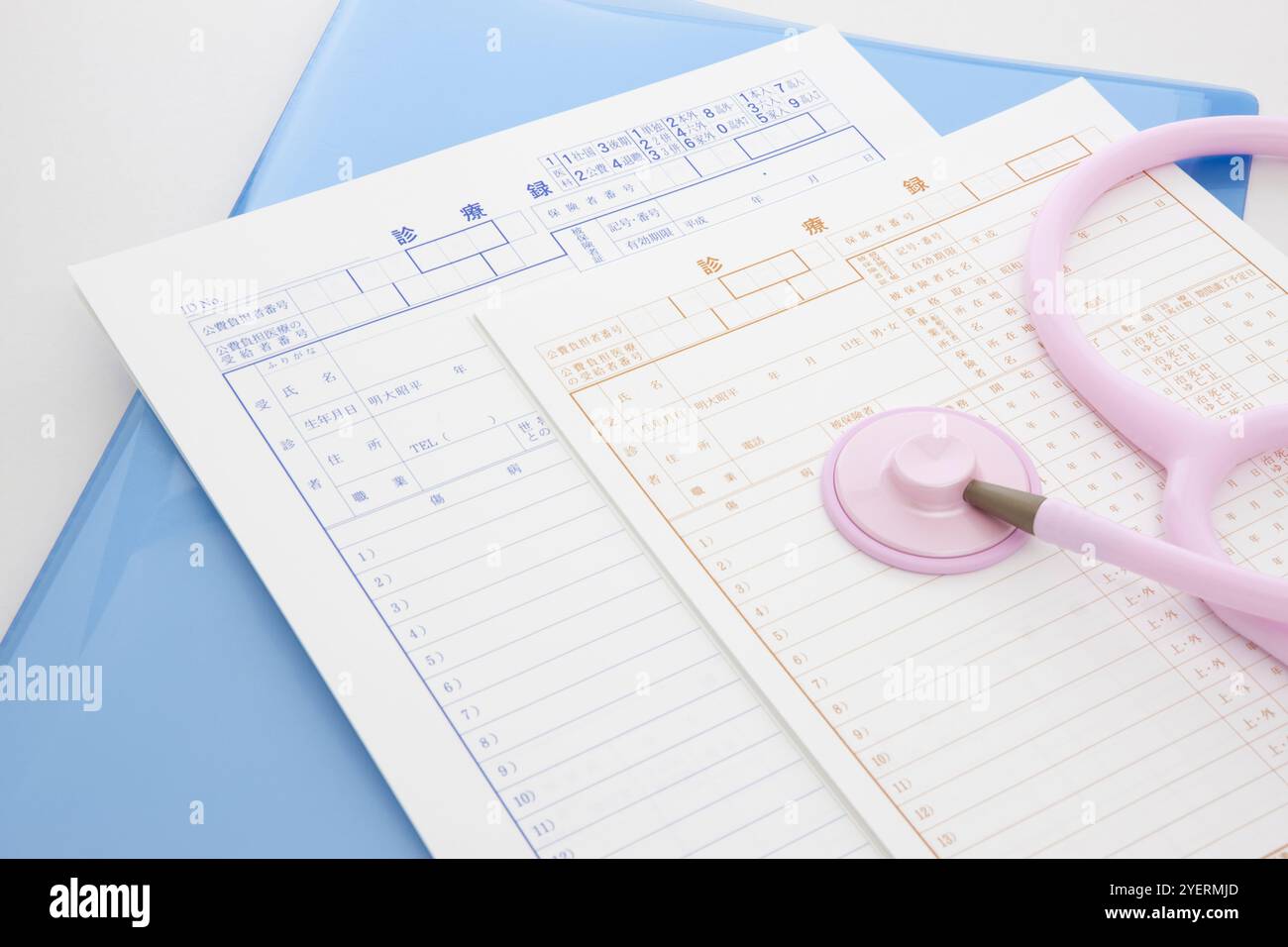 Stethoscope and medical records Stock Photo - Alamy